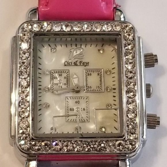 Accessories | Cici Faye Crystal Pink Ladies Watch | Poshmark
